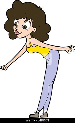 cartoon woman reaching to pick something up Stock Vector Image & Art ...