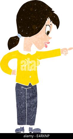 cartoon enthusiastic woman pointing Stock Vector Image & Art - Alamy