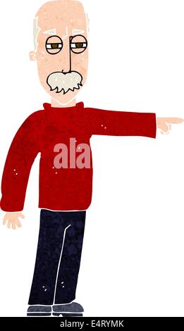 cartoon old man gesturing Get Out! with thought bubble Stock Vector ...