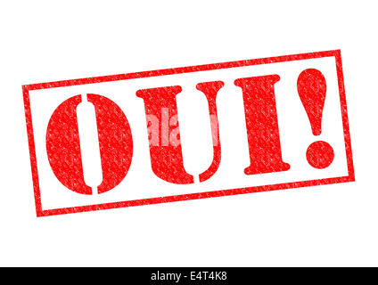 OUI! red Rubber Stamp over a white background Stock Photo - Alamy
