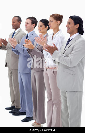 successful business people applaud standing Stock Photo - Alamy