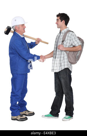 Builder apprentice student Stock Photo - Alamy