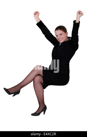 Successful woman sat down Stock Photo - Alamy