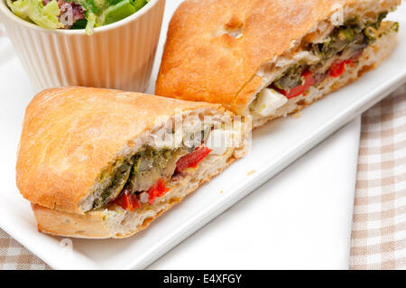 ciabatta panini sandwichwith vegetable and feta Stock Photo - Alamy