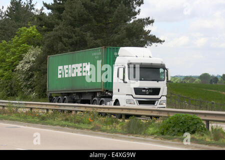 Evergreen shipping container truck on the 880 freeway Alameda Creek ...