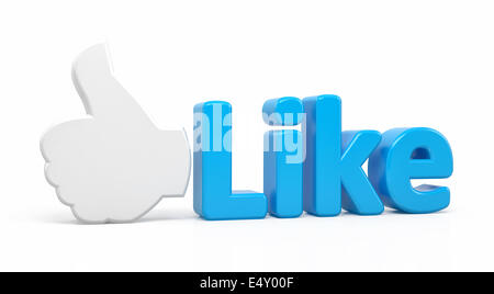 Like word 3d render on white Stock Photo - Alamy