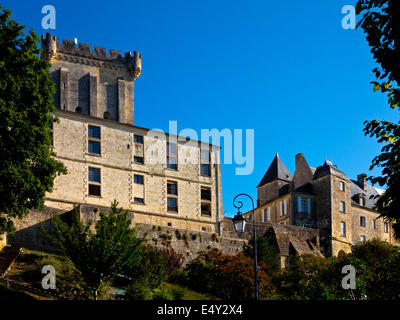 France, Charente Maritime, Pons, the donjon, the city hall and the town ...