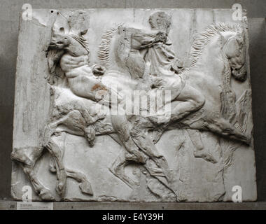 South Frieze of the Parthenon. Cavalry. The Acropolis, Athens, Greece. 438-432 BC. British ...
