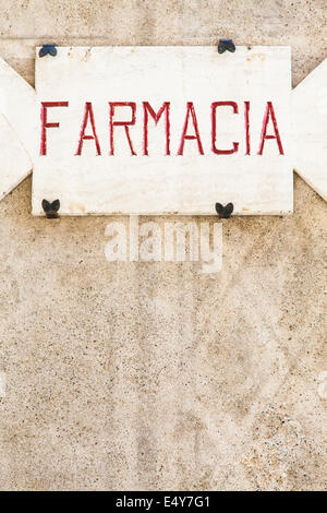 An Italian pharmacy sign, Pienza Tuscany, Italy Stock Photo - Alamy