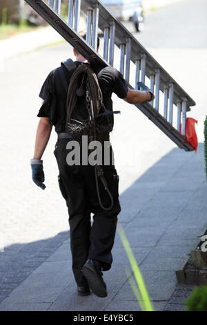 Chimney sweep, equipment, ladder Stock Photo - Alamy