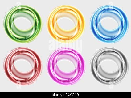 Abstract background with round color shapes and light effects ...