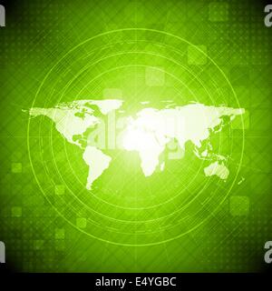 Green hi-tech design with world map. Vector eps 10 Stock Photo - Alamy