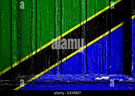 Painted flag of Tanzania Stock Photo - Alamy