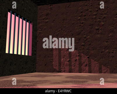 Prison jail by sunset - 3D render Stock Photo - Alamy