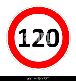 TRAFFIC SIGN. A HUNDRED AND TWENTY 120 MILES OR KILOMETERS PER HOUR ...