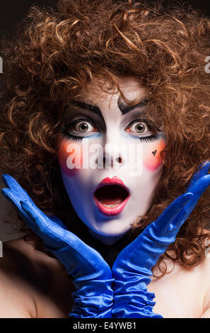 woman mime with theatrical makeup Stock Photo - Alamy