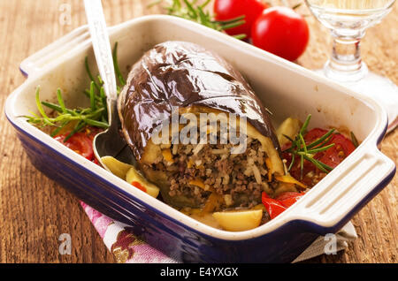 Eggplant stuffed with meat Stock Photo - Alamy