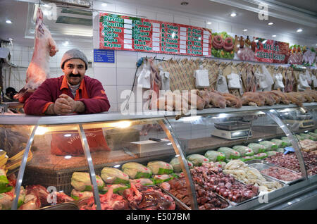 Salesman in meat shop, Konya, Turkey Stock Photo - Alamy