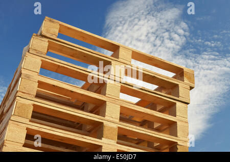 Stacked wooden of shipping palettes Stock Photo - Alamy