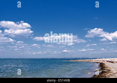 The cobalt blue sea and blue sky. Summer landscape with sea and blue ...