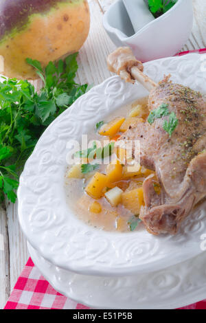 Goose - soup with red wine and thyme Stock Photo - Alamy