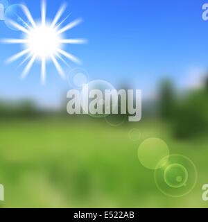 Sunny blue green abstract background Stock Photo - Alamy