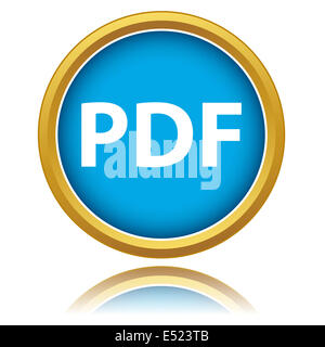 PDF download icon isolated on 3d black round button abstract ...