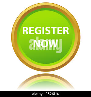 Register icon. Internet button with green on grey background Stock ...