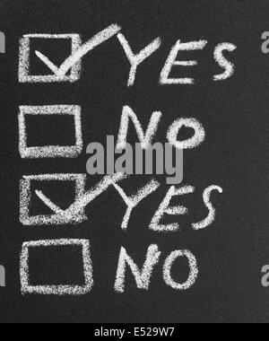 Check box yes or no Stock Photo - Alamy