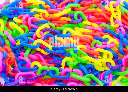 Colorful plastic chain background Stock Photo - Alamy