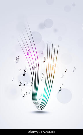 abstract background with music notes lights and bokeh Stock Photo - Alamy