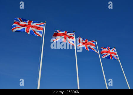 Row of Union Jack flags, Dallas Burton Polo Club, Southam, Warwickshire ...