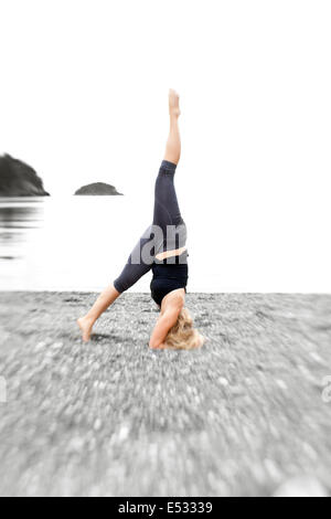 WASHINGTON - Yoga instructor Carly Hayden warming up Stock Photo - Alamy