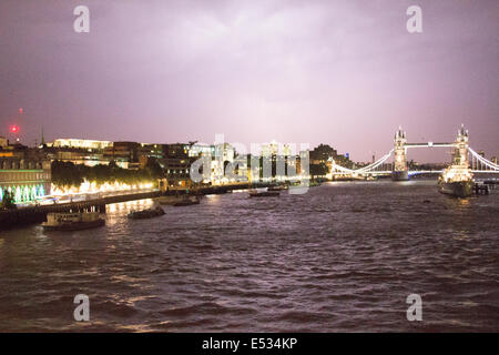 Tower Bridge and London Bridge after Storm Franklin affects London ...