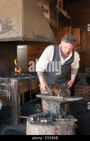 Blacksmith working, gold mining town of Ballarat, museum town, Victoria ...