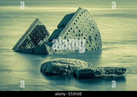 Part of the wreck of the trawler SARB-J in Robin Hood's Bay, North ...