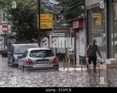 Heavy rain and storm hit the Bulgarian town of Haskovo, south-east of ...