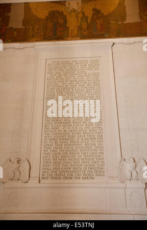 The monument to Lincoln's civil war Gettysburg Address. Located in the ...