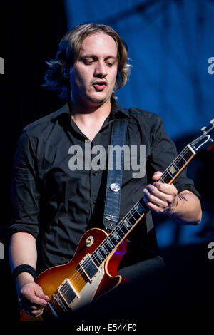 Milan, Italy. 19th July 2014. The Italian pop rock band MODA' performs ...