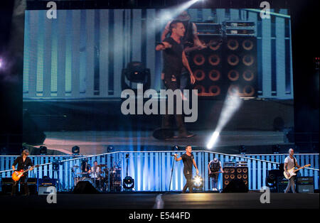 Milan, Italy. 19th July 2014. The Italian pop rock band MODA' performs ...