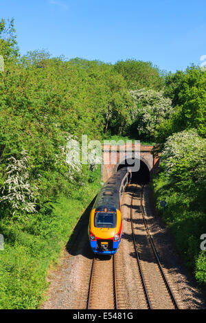 East Midland Trains class 222 Meridian locomotive traveling between ...