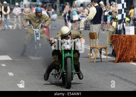 Narva, Estonia. 20th July, 2014. A man participates in the ...