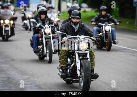 Narva, Estonia. 20th July, 2014. People participate in the international festival "Narva Bike ...