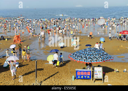 Rizhao, China. 20th July, 2014. JULY 20: A large number of tourists ...