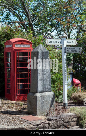 Bow village - Devon, United Kingdom colour atlas map town name Stock ...