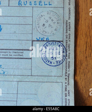 British National Registration Identity Card from World War 2 (WW11 ...