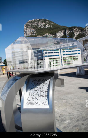 A model of the World Trade Center site in the office of architect ...