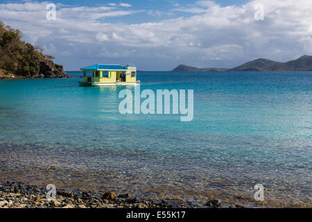 Floating bar on Coral Bay on the Caribbean Island of St John in the US ...