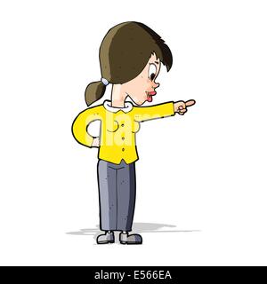 cartoon enthusiastic woman pointing Stock Vector Image & Art - Alamy
