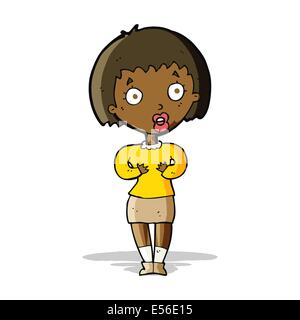 cartoon woman making Who Me? gesture Stock Vector Image & Art - Alamy